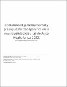 Contabilidad gubernamental y presupuesto transparente en la ...